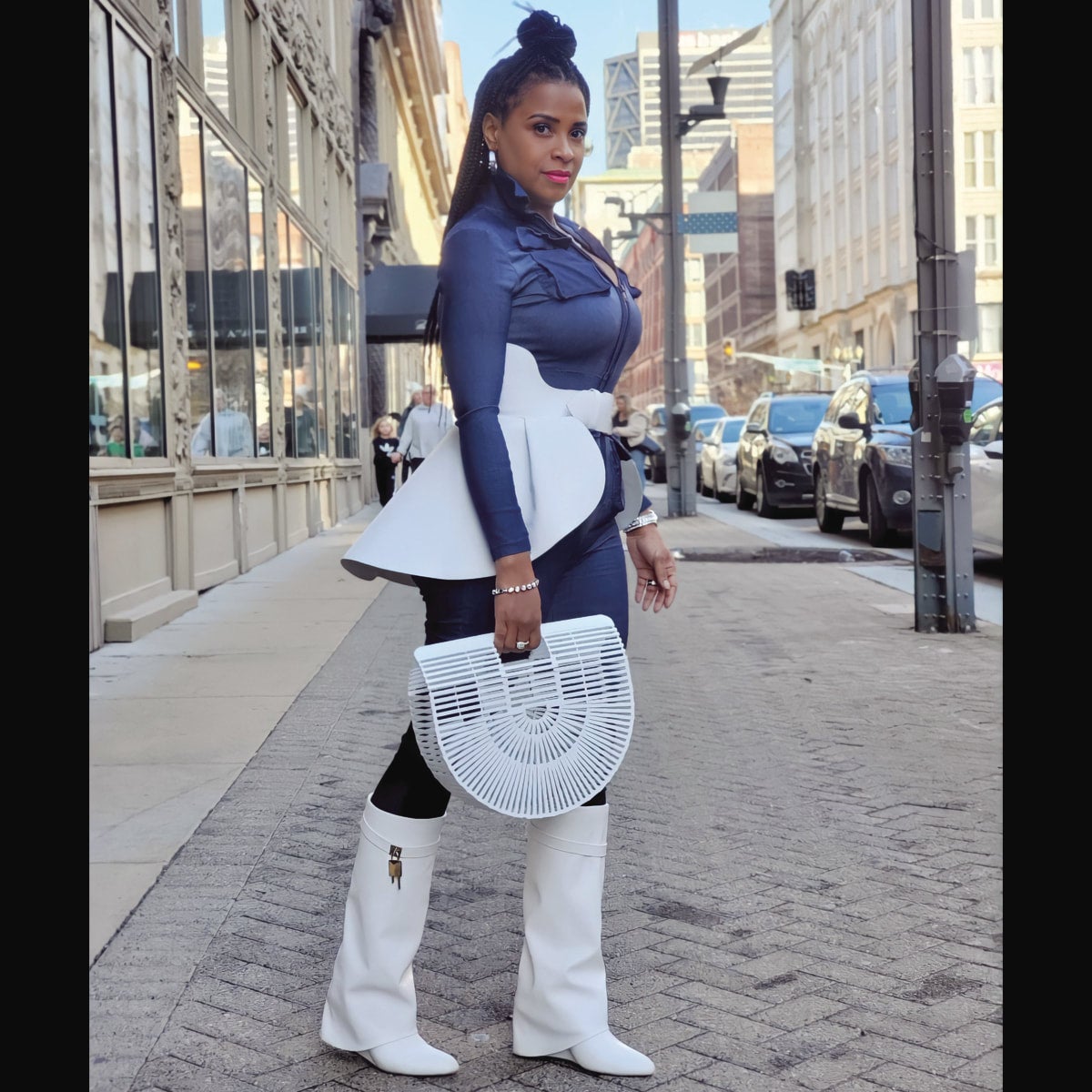 White Leatherette Corset Belt | LUXE Department Store